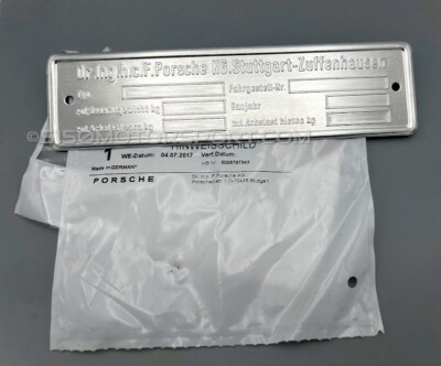 Porsche 356 911 912 914/6 Chassis Identification Plate 00070110100 | eBay