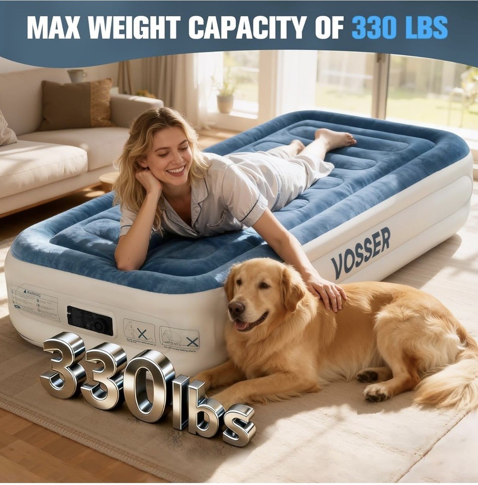 Vosser Twin Air Mattress Built-in Pump Fast Easy Inflation/Deflation | eBay