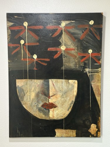 Original Gregory Lomayesva Oil Painting – Hopi Maiden & Dragonflies Oil ...