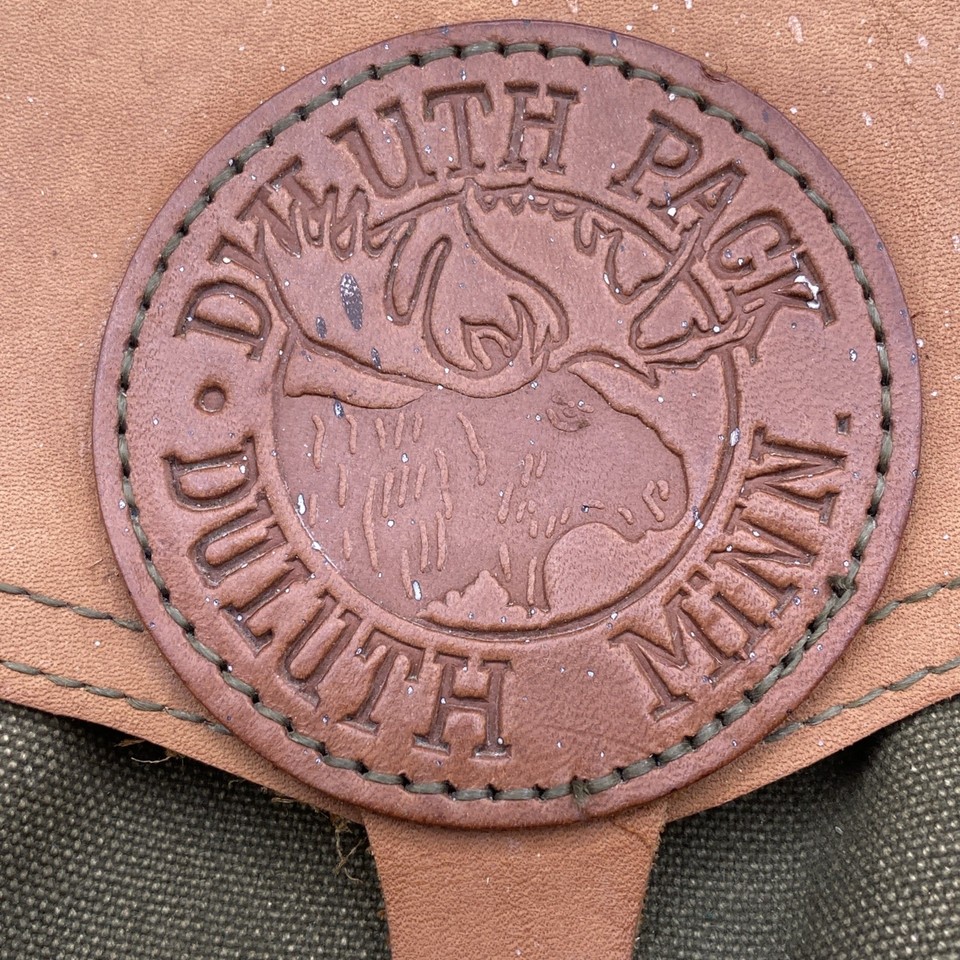 Vintage Duluth Pack Backpack Canvas & Leather Small Rucksack Green Made ...
