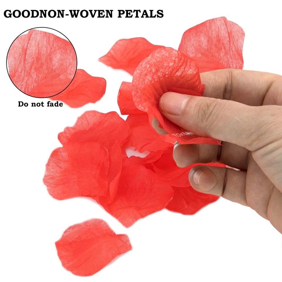 1000PCS Red Rose Petals for Bedroom, Artificial Rose Flowers Petals ...