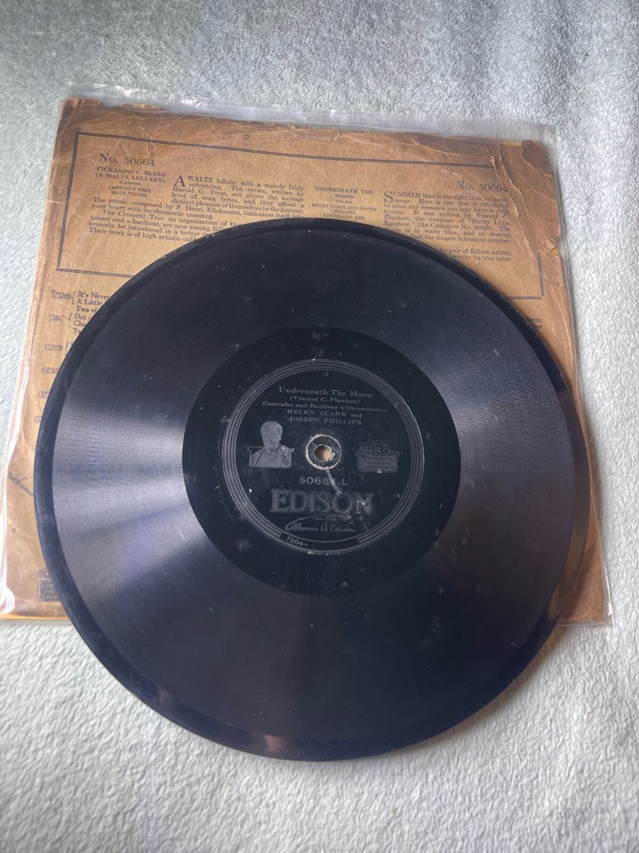EDISON Record 78 rpm 50664 PICKANINNY BLUES / UNDERNEATH THE MOON | eBay