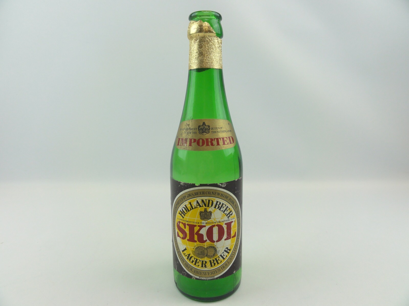 Skol Lager Beer Green Glass Bottle Holland 12oz Skol Brewery J.W.S Beer ...