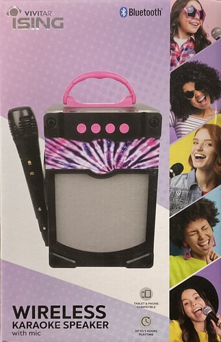 VIVITAR ISING WIRELESS KARAOKE SPEAKER W/ WIRED MICROPHONE, BLACK ...