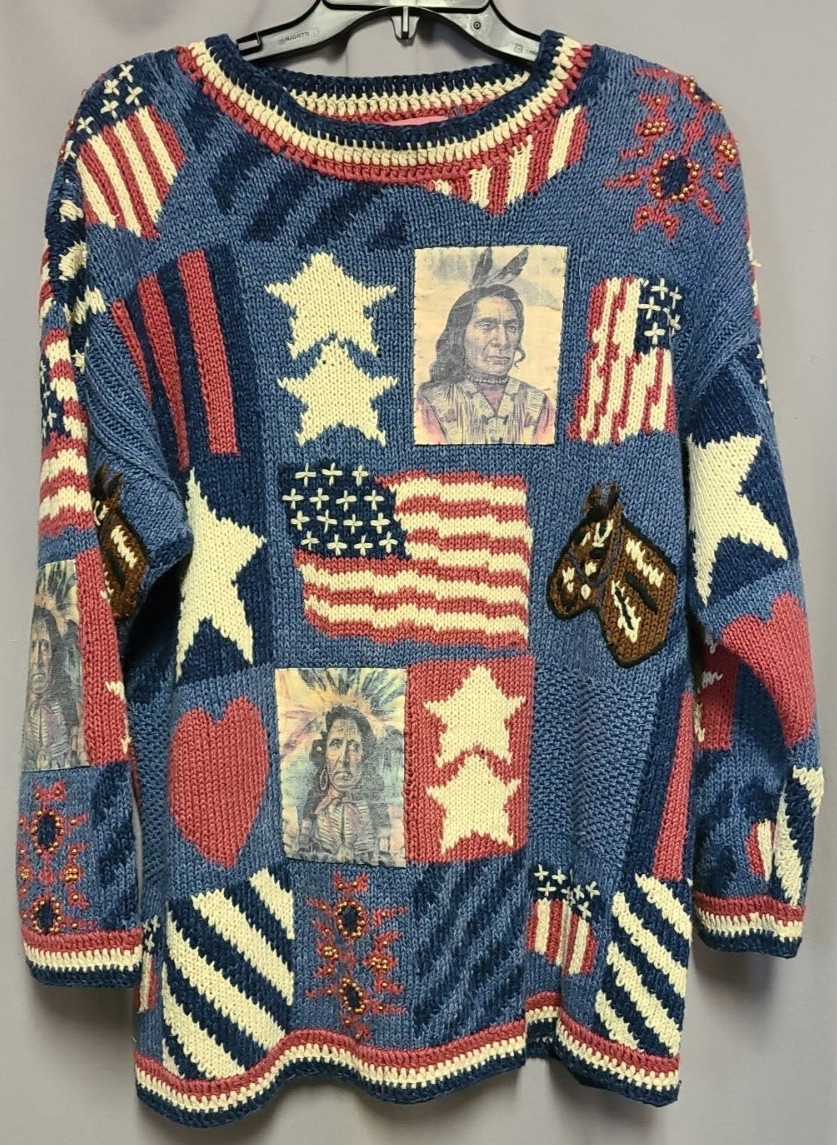 Cambridge Country Store Small Sweater Native American… - Gem