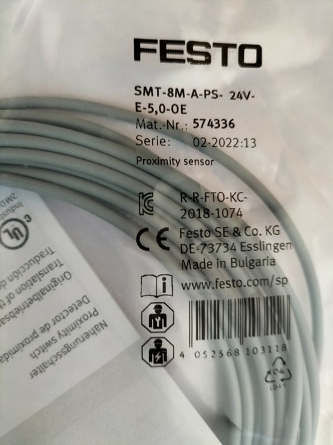 Festo 574336 Smt-8M-A-Ps-24V-E-5.0-Oe Proximity Sensor for sale online ...