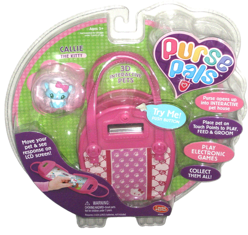 Pink Purse Pals Callie Kitty 3D Virtual Pet LCD Electronic Interactive ...