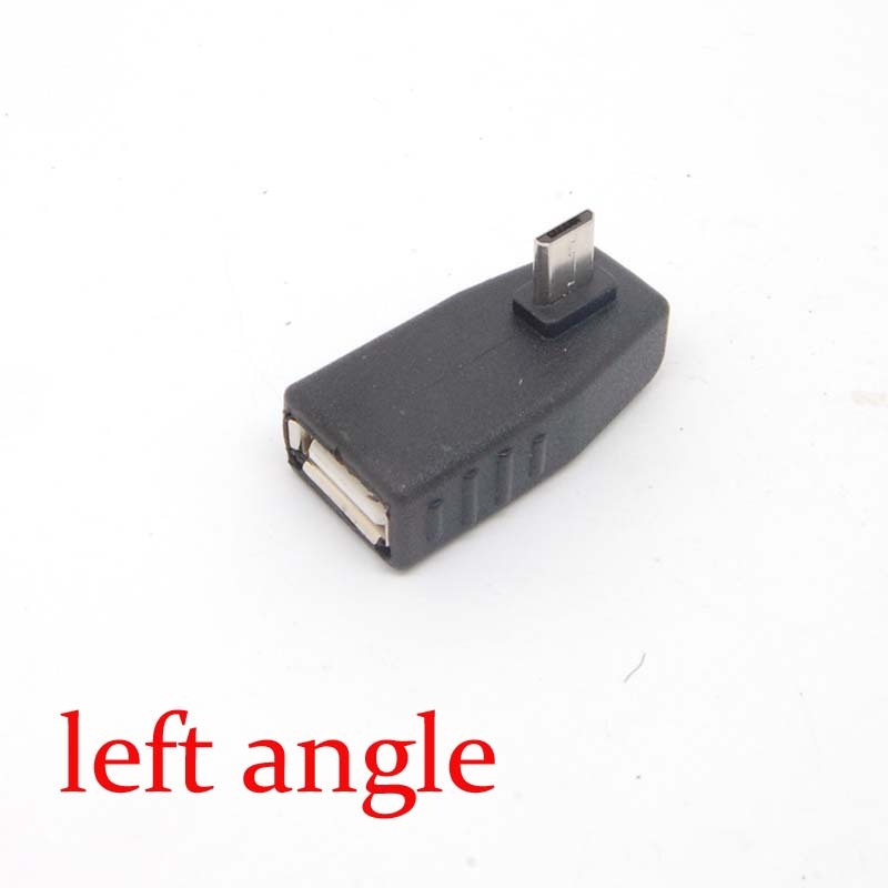 90 Degree right/left angle Female to micro USB 2.0 B Male OTG Adapter ...