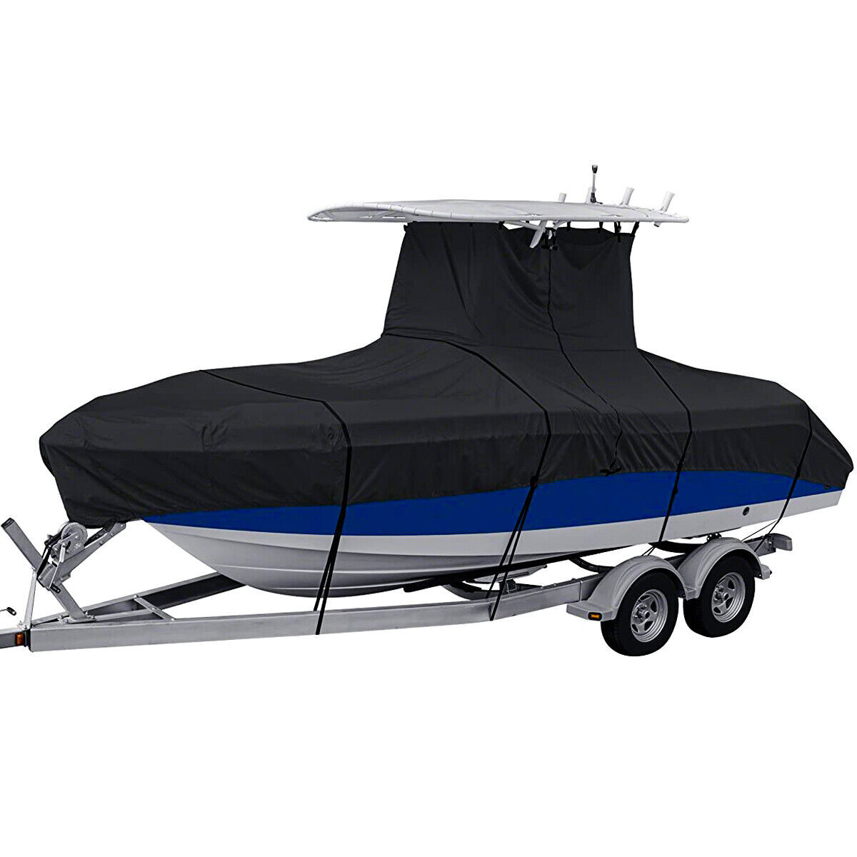 17-19FT Black Heavy Duty Center Console T-Top Roof Boat Cover ...
