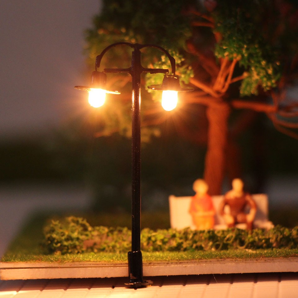 L333 20pcs Model Railway Lamppost lamp HO Scale 1:87 4.5cm 12V | eBay