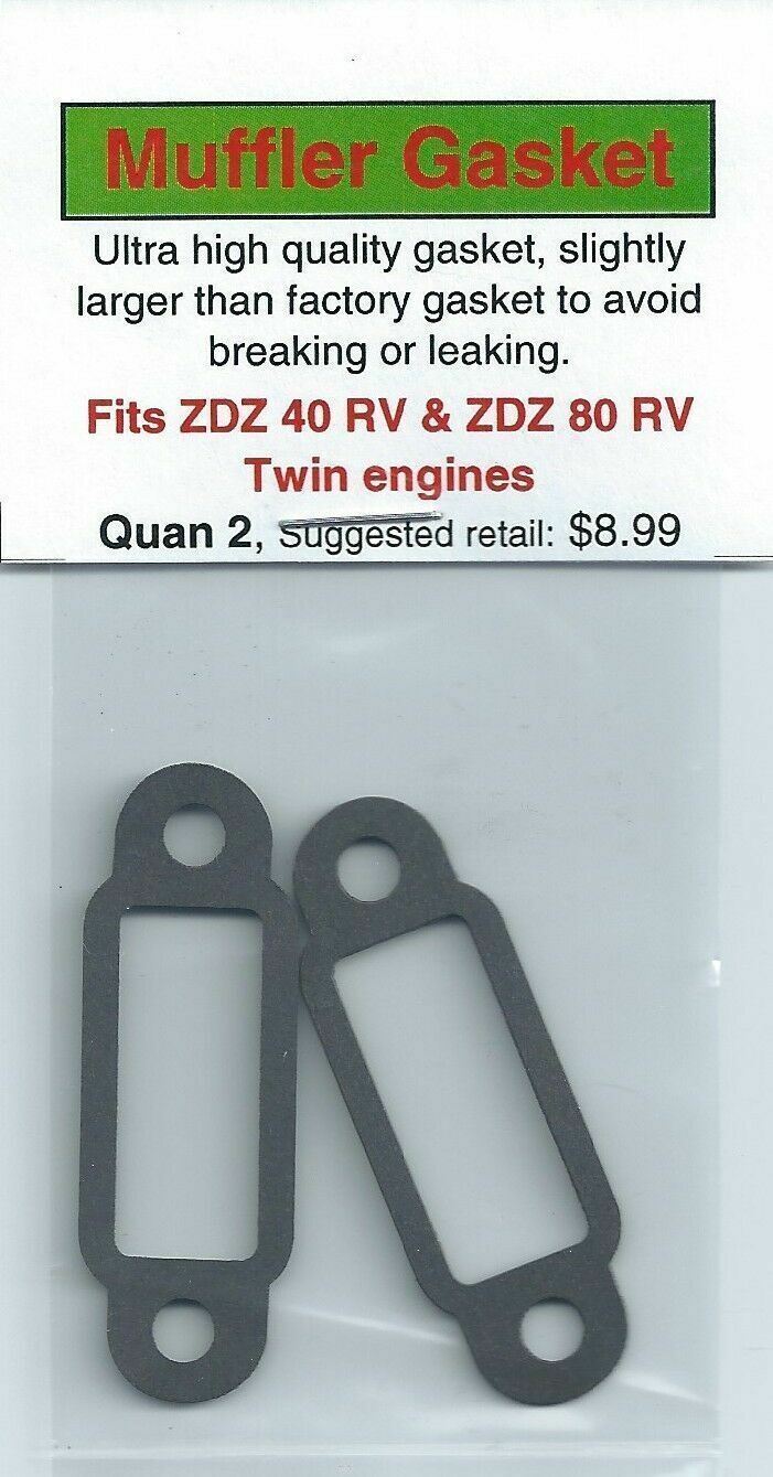 ZDZ 40 RV & ZDZ 80 RV Twin Exhaust/Muffler Gasket 2 Pack NIP | eBay