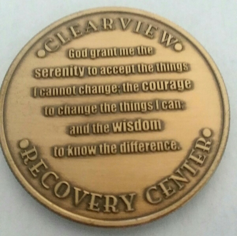 CLEARVIEW RECOVERY CENTER SERENITY PRAYER CHALLEGE COIN CHIP MEDALLION ...