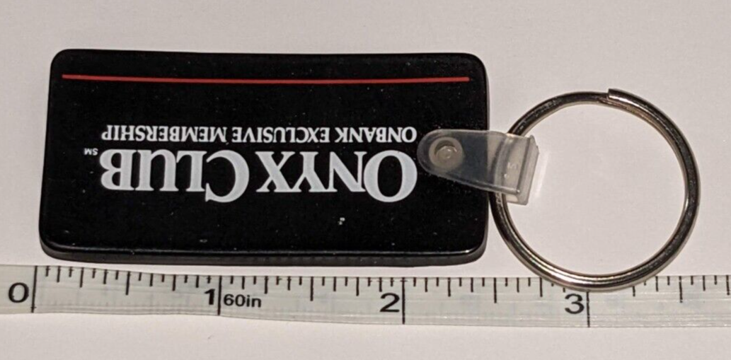 ONYX CLUB ONBANK EXCLUSIVE MEMBERSHIP BANK BANKING KEYCHAIN VINTAGE ...