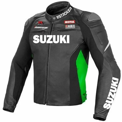 Suzuki GSXR Motorcycle Leather Jacket Motorbike Racing Biker Jackets | eBay