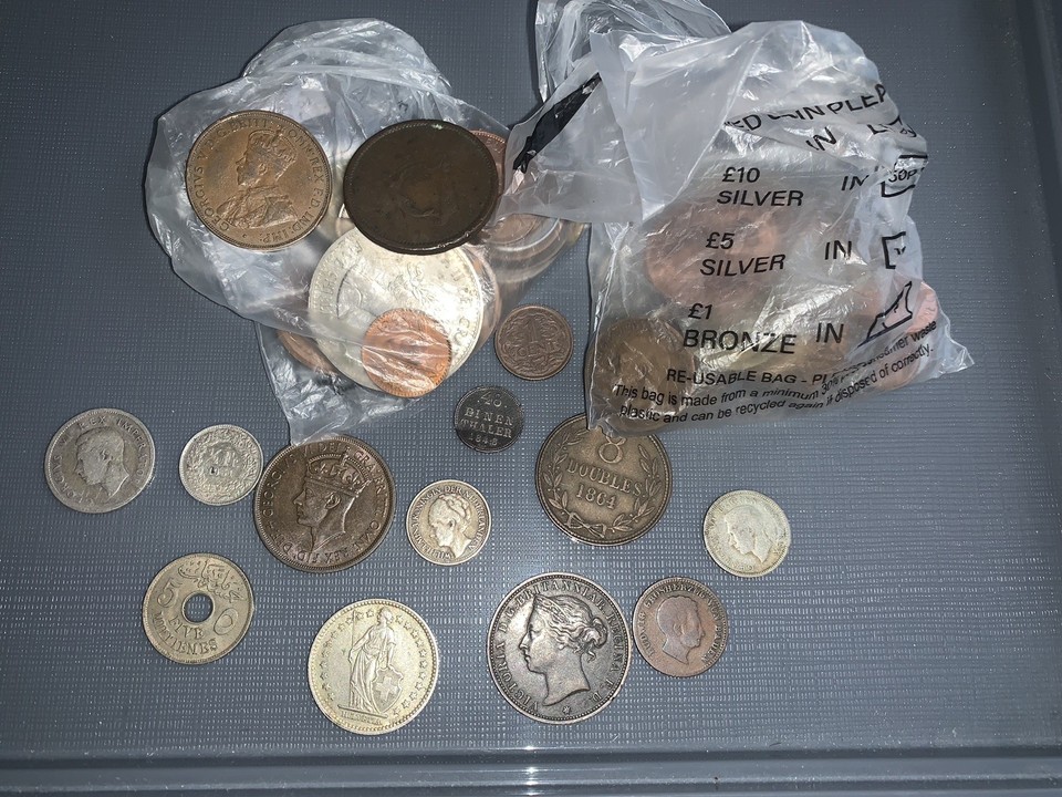 Job Lot Of Old Coins With Silver Coins Antique Vintage Collectable ...