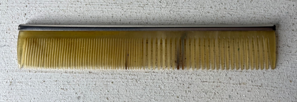 Vintage Silver and Plastic Bakelite Tortoise Shell Men's Hair Comb ...
