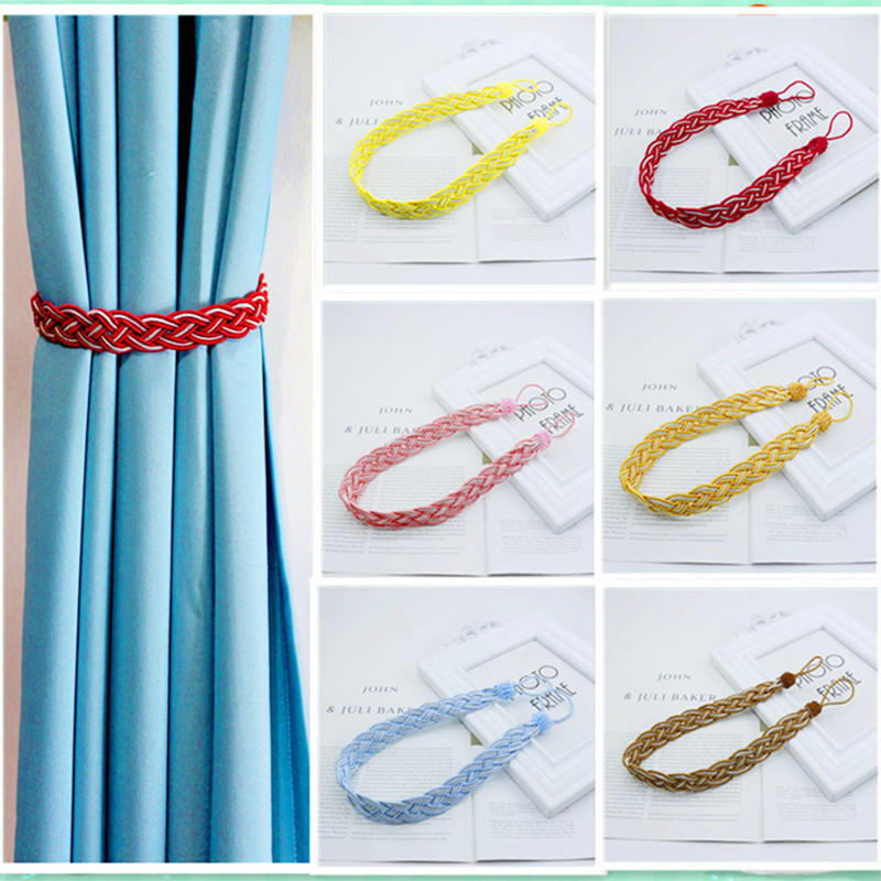2x Holdbacks Modern Curtain Tie Plain Thick Satin Tiebacks Braided Rope ...