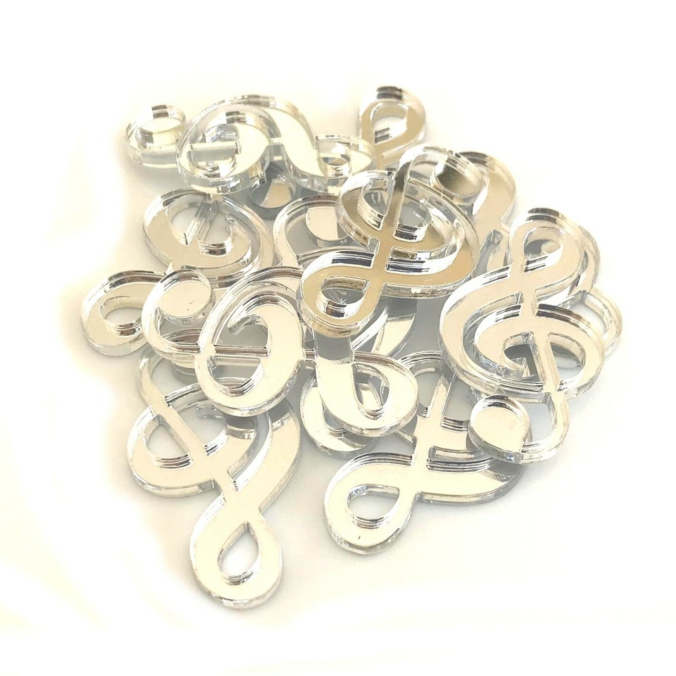 Clef Musical Note Shaped Crafting Mirrors Pks 10, Many Colours/Sizes ...