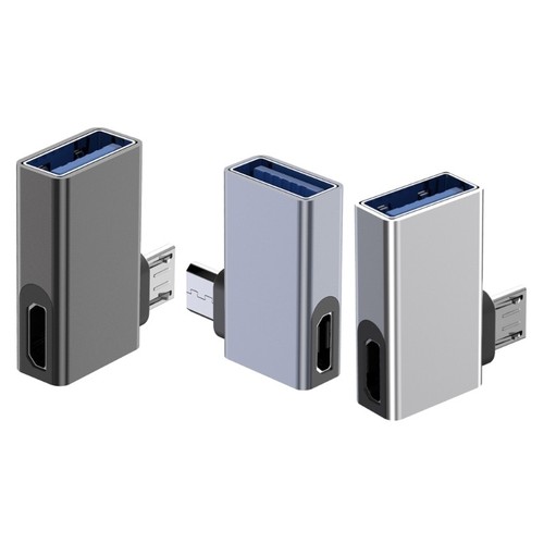 USB Adapter with Side Power Supply Port 90 Degree Connectors for Easy ...