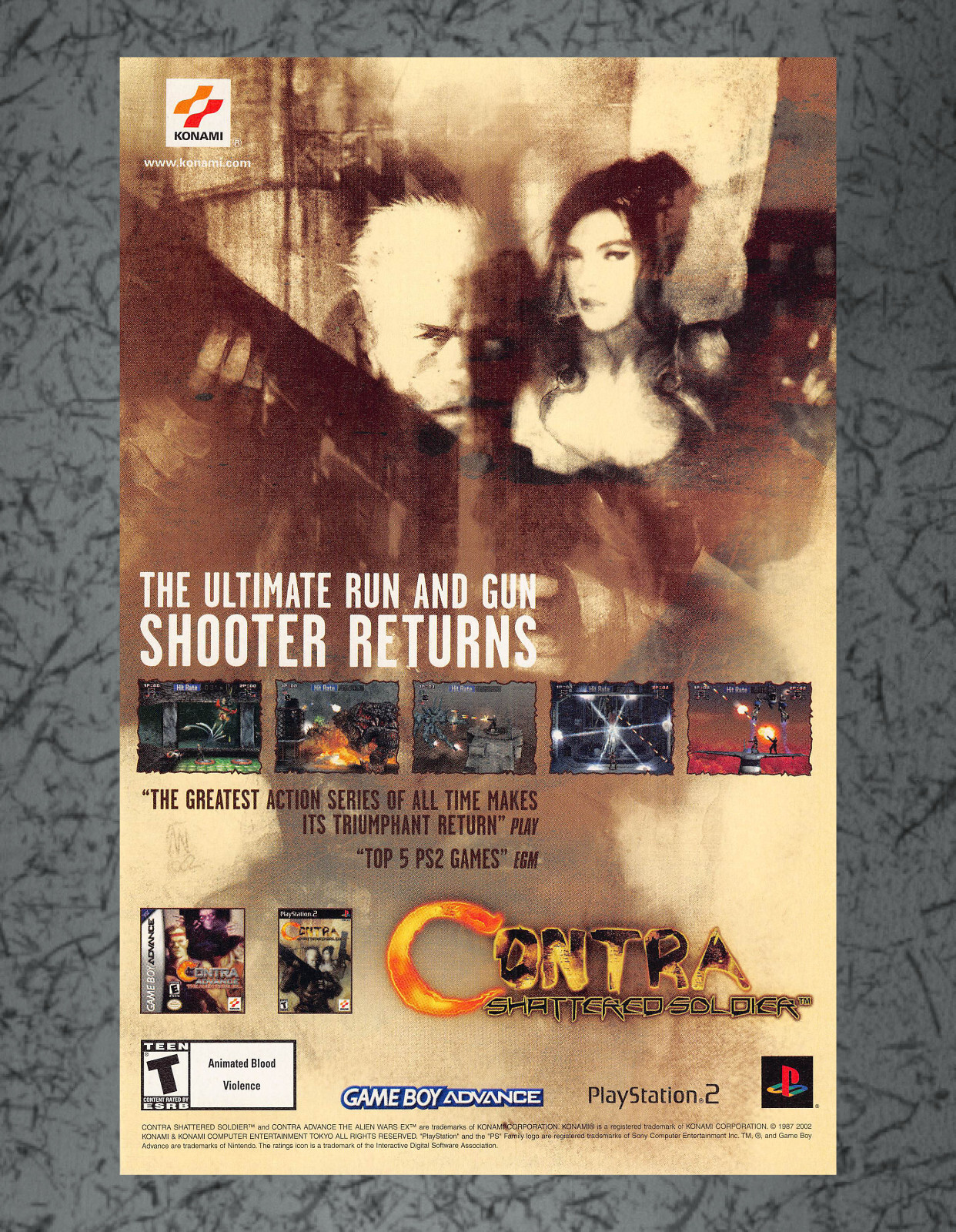 Contra Shattered Soldier Playstation 2 PS2 Print Ad Vintage Art CA 2002 ...