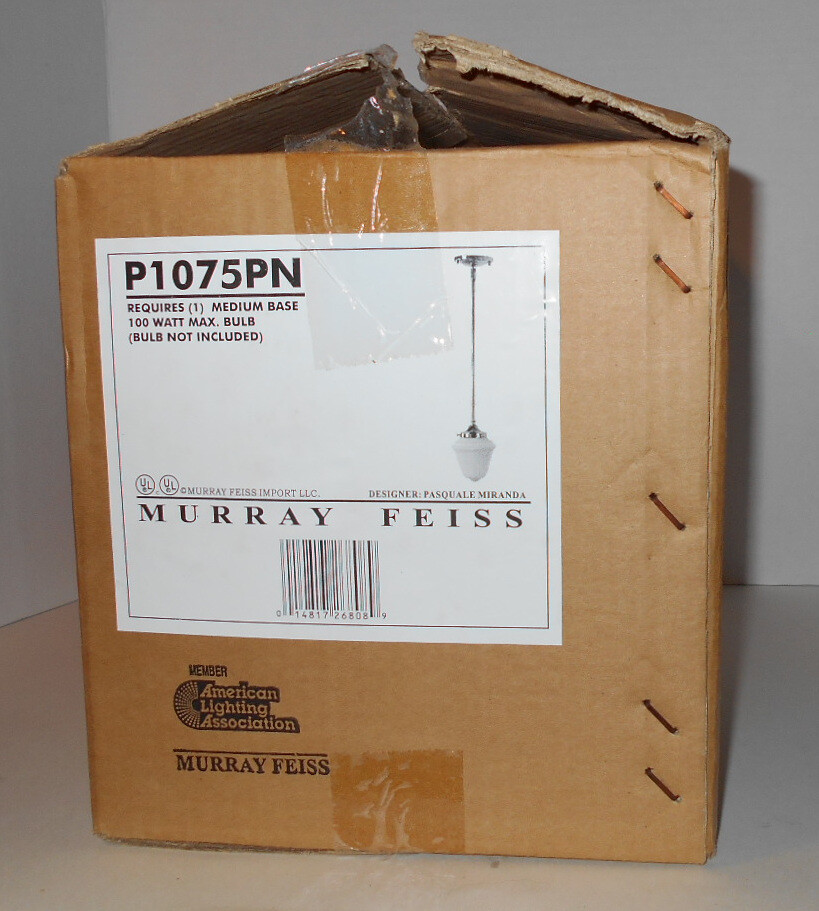 Murray Feiss P1075PN One Light Pendant - Designer Pasquale Miranda RARE ...