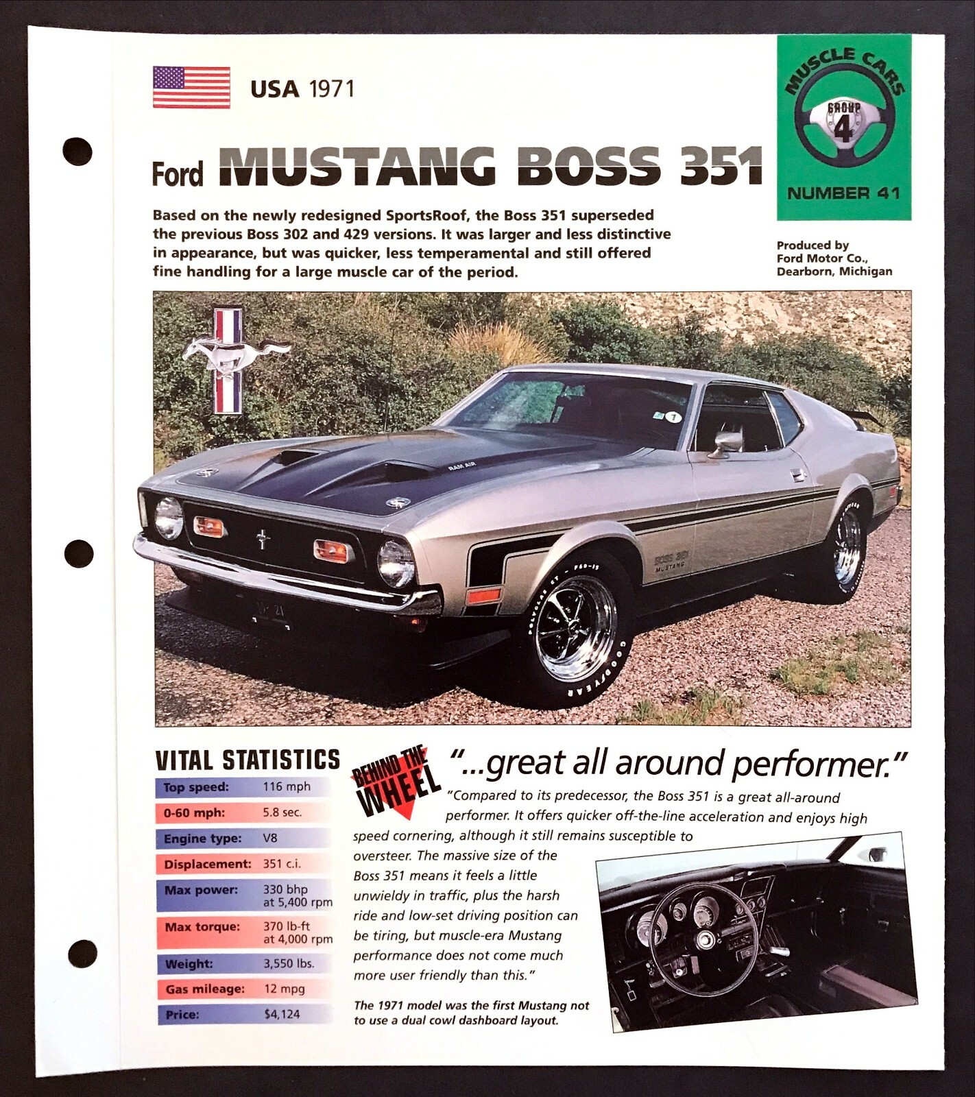 1971 Mustang Fastback Boss 302