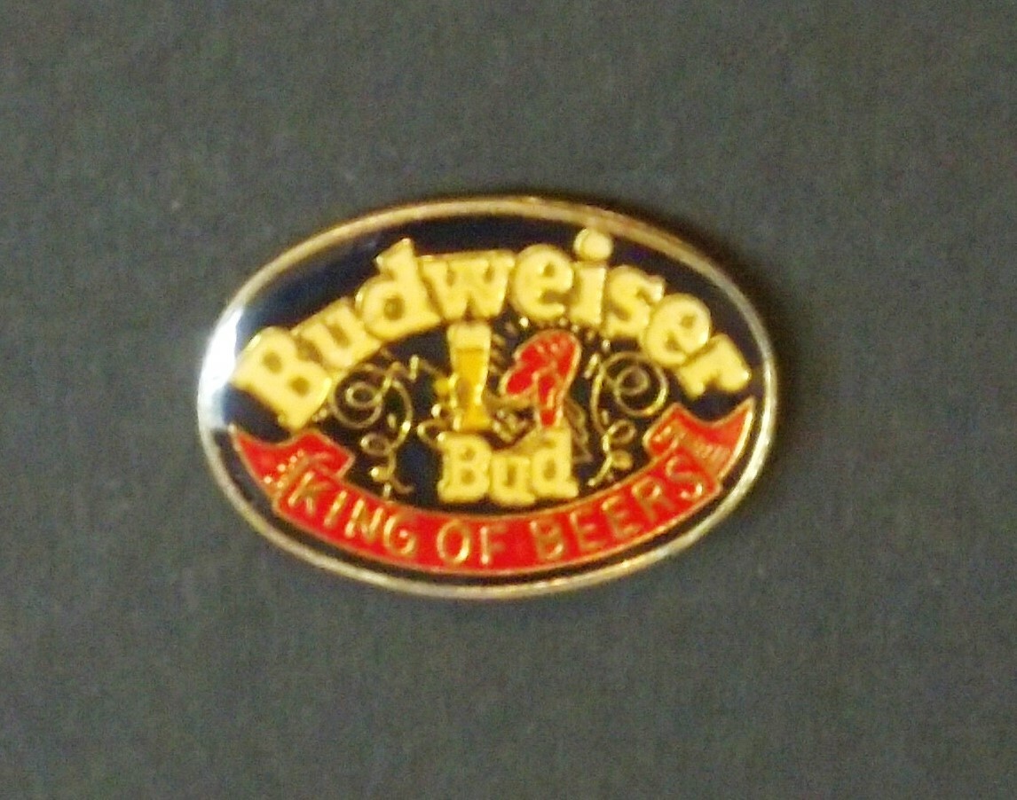 VINTAGE COLLECTIBLE OVAL BUDWEISER LAPEL PIN /Enamel on Brass Base ...