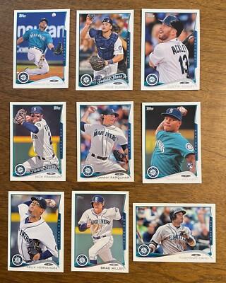 Lot 9 Topps 2014 Seattle Mariners Player Baseball Trading Cards - Mint ...