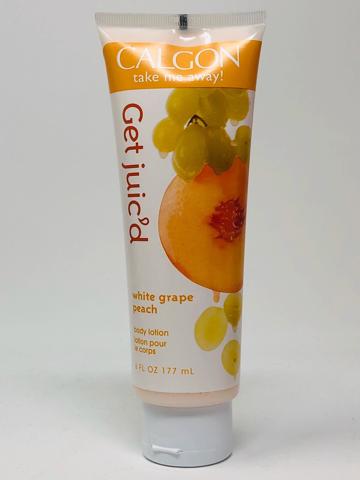(1) Calgon Take Me Away! Get Juic'd White Grape Peach Body Lotion 6 oz ...