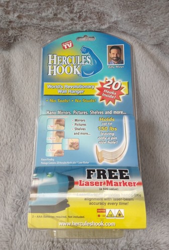 New Billy Mays Hercules Hooks - 20 Drywall Hangers + Bonus Free Laser ...
