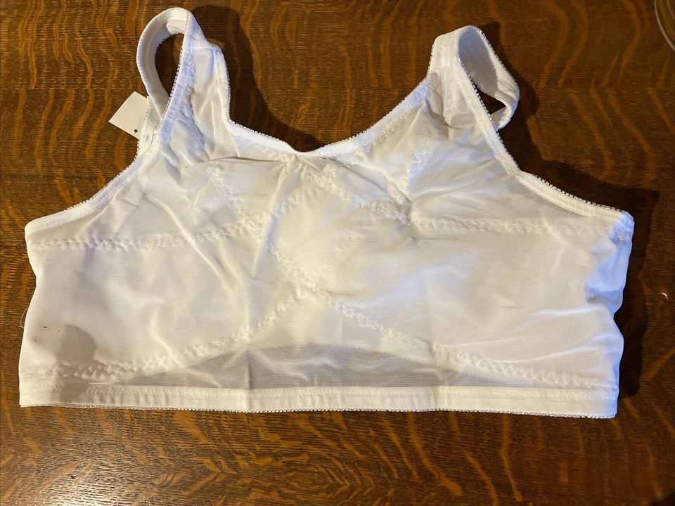 NEW INSTANT SHAPING by PLUSFORM WHITE WIRELESS POLYESTER LACE BRA 48B ...