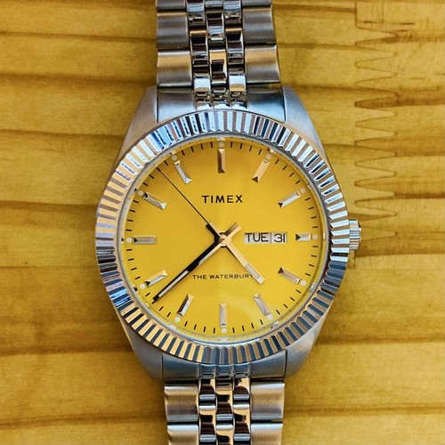 Timex Waterbury Legacy TX-TW2V18000 Yellow Dial Stainless Steel w/ Box ...