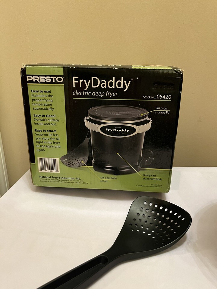 Presto Fry Daddy 05420 Electric Deep Fryer w/ Lid & Fry Scoop Nonstick ...
