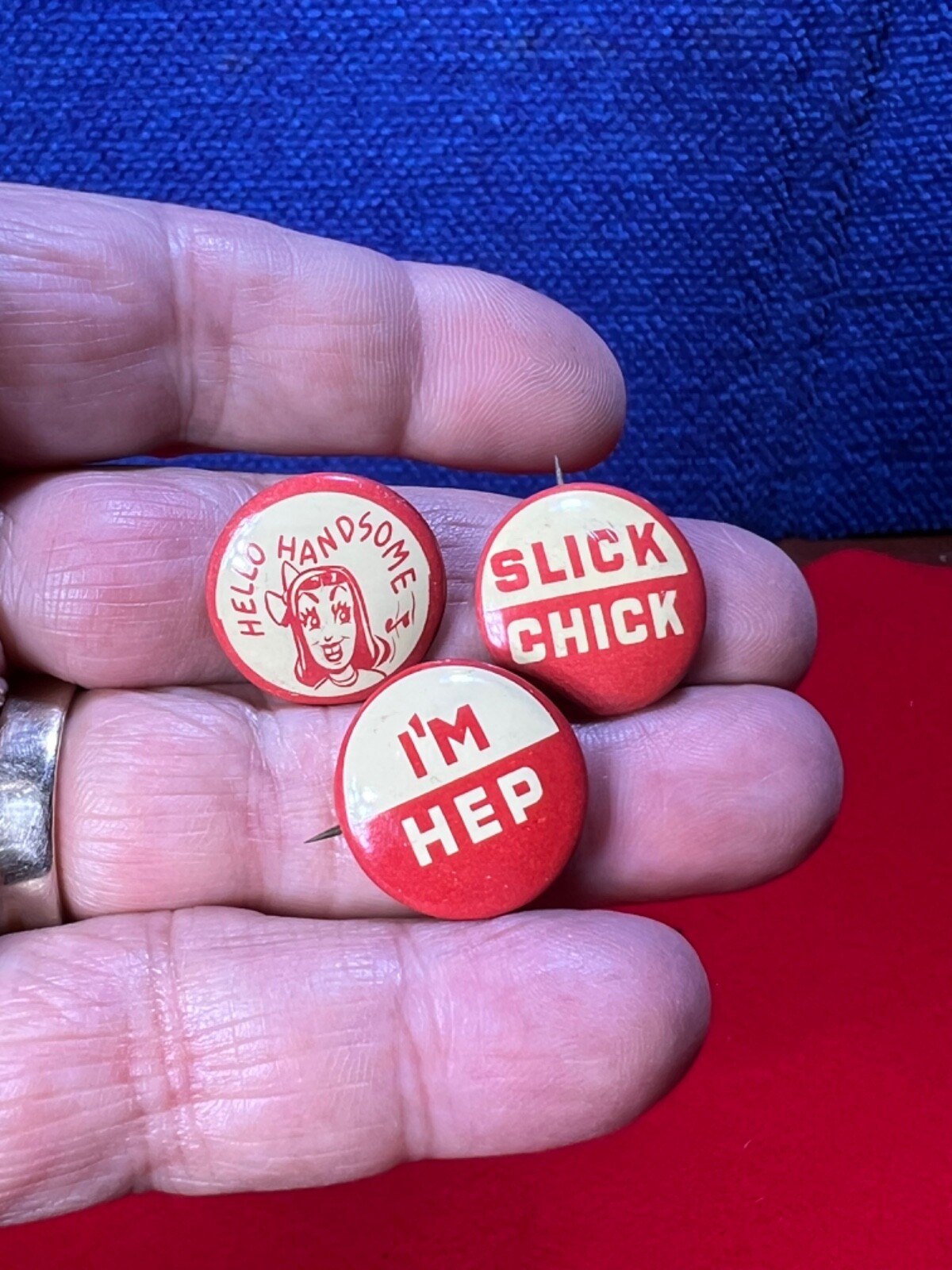 Vintage Set of 3 of *NOVELTY* Funny Pinback Buttons. AA-105 | eBay