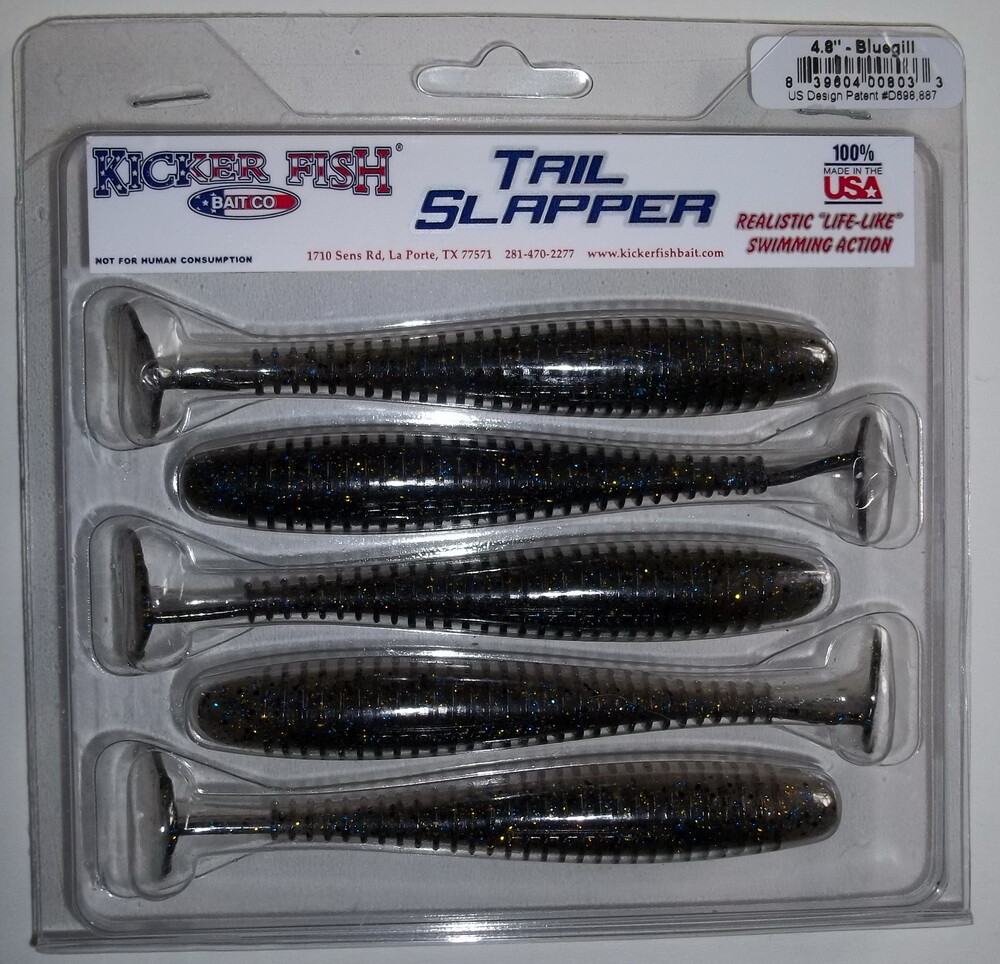 (1) Pack of 5 Kicker Fish Tail Slapper - 4.8" Swimbait- Bluegill -Bass ...