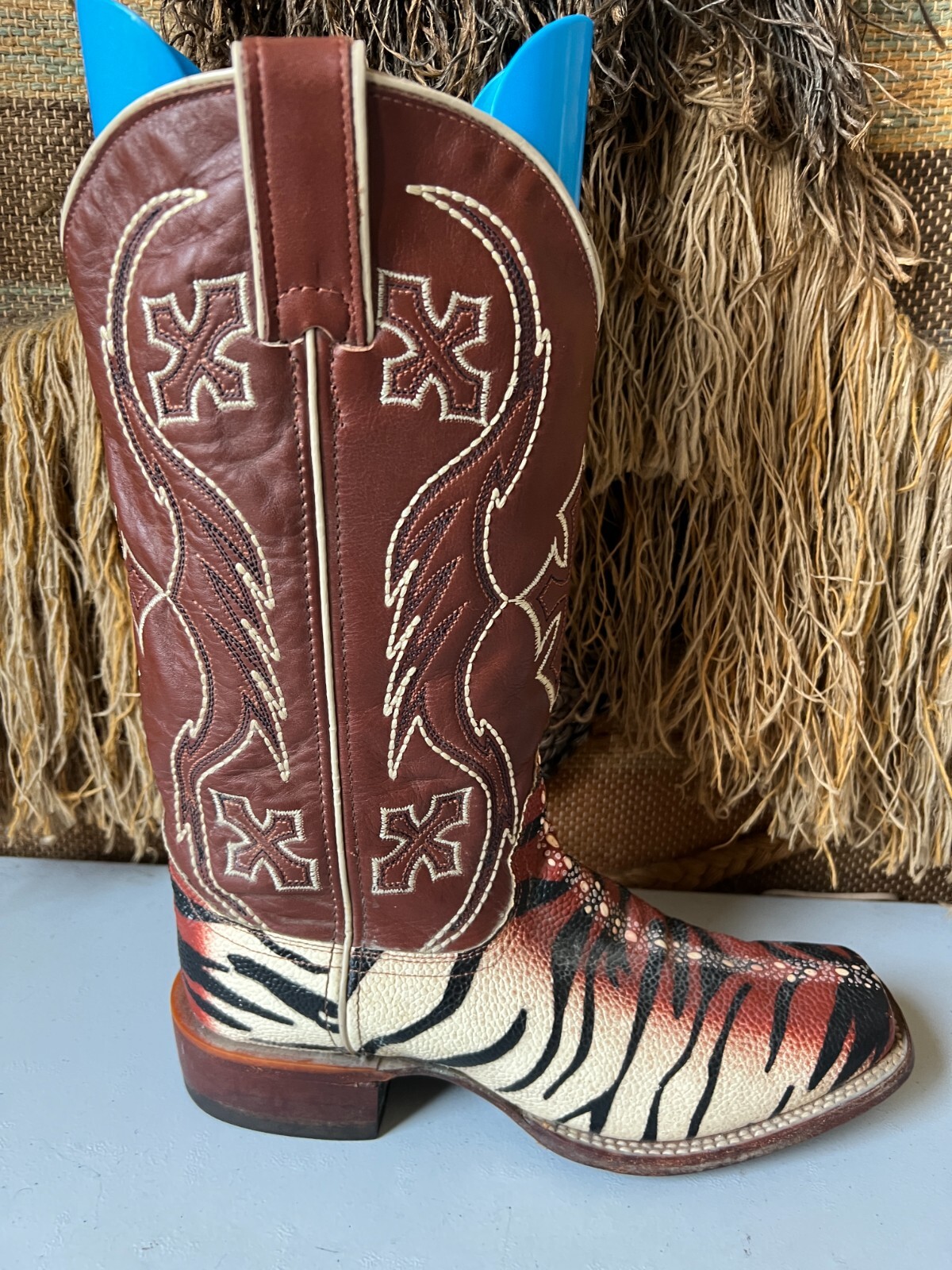 NEW NOCONA Sting Tiger Ray Zebra Print Western Cowboy… - Gem