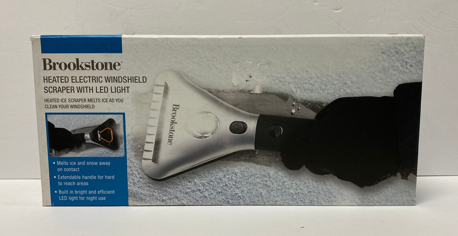 Brookstone Heated Electric Windshield Scraper with LED Light ...