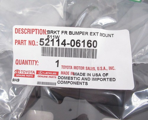 Genuine OEM Toyota 52114-06160 Front License Plate Holder Bracket 2012 ...