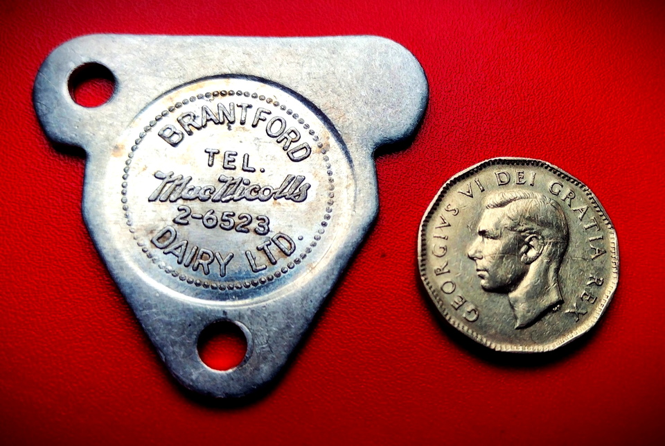 **TWO** 1940's MacNicolls "Cow Head" Dairy tokens - Brantford, Ontario ...