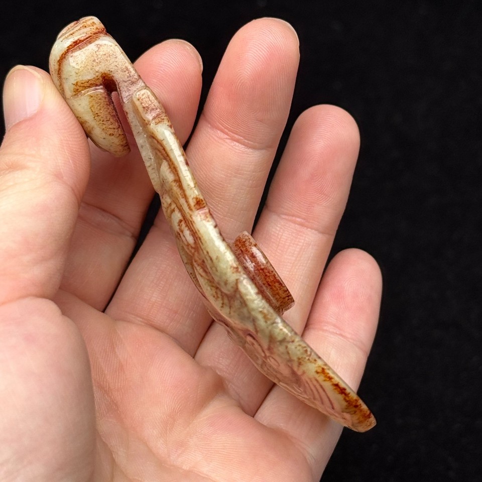 Antique Chinese Tang Dynasty Ancient Jade Feitian Figure Jade Belt Hook ...