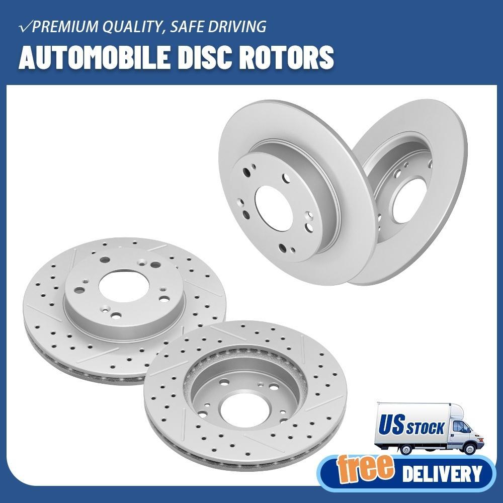 Front & Rear Drilled Slotted Brake Rotors Set of 4 For Honda Civic 1.8L ...