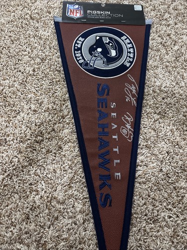 Tyler Lockett Autographed And Bobby Wagner Autographed Pennant Seattle ...