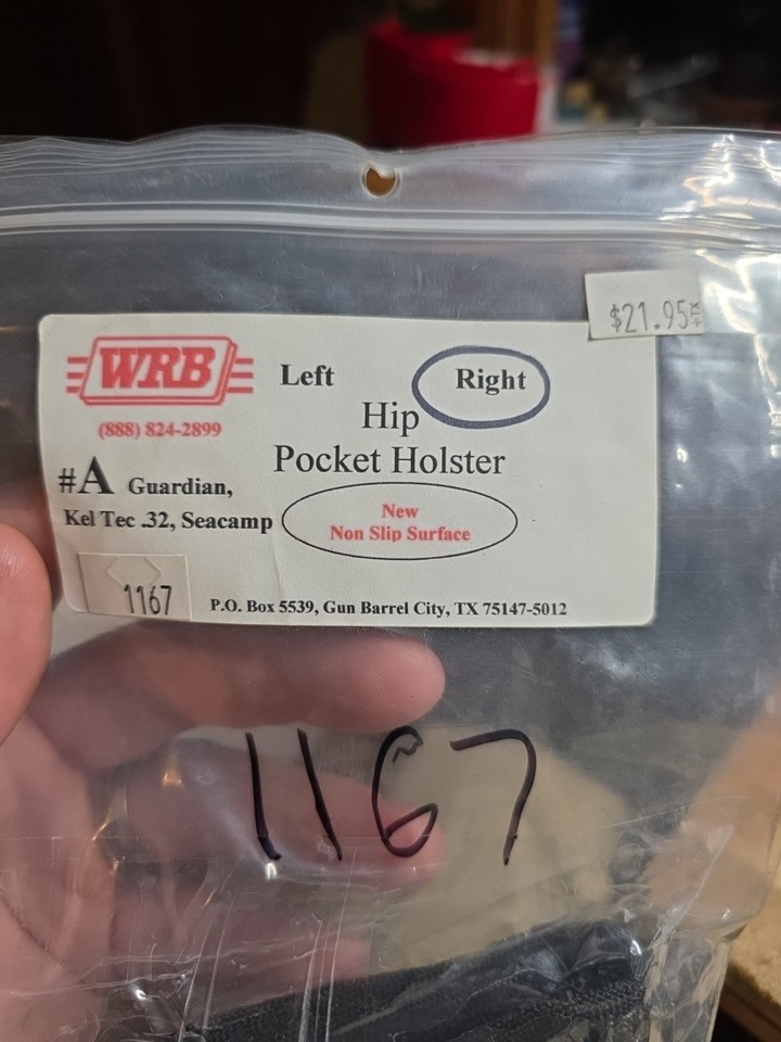 WRB Non-Slip Hip Pocket Holster Guardian, Seacamp, Kel-Tec .32 Rt Hand ...