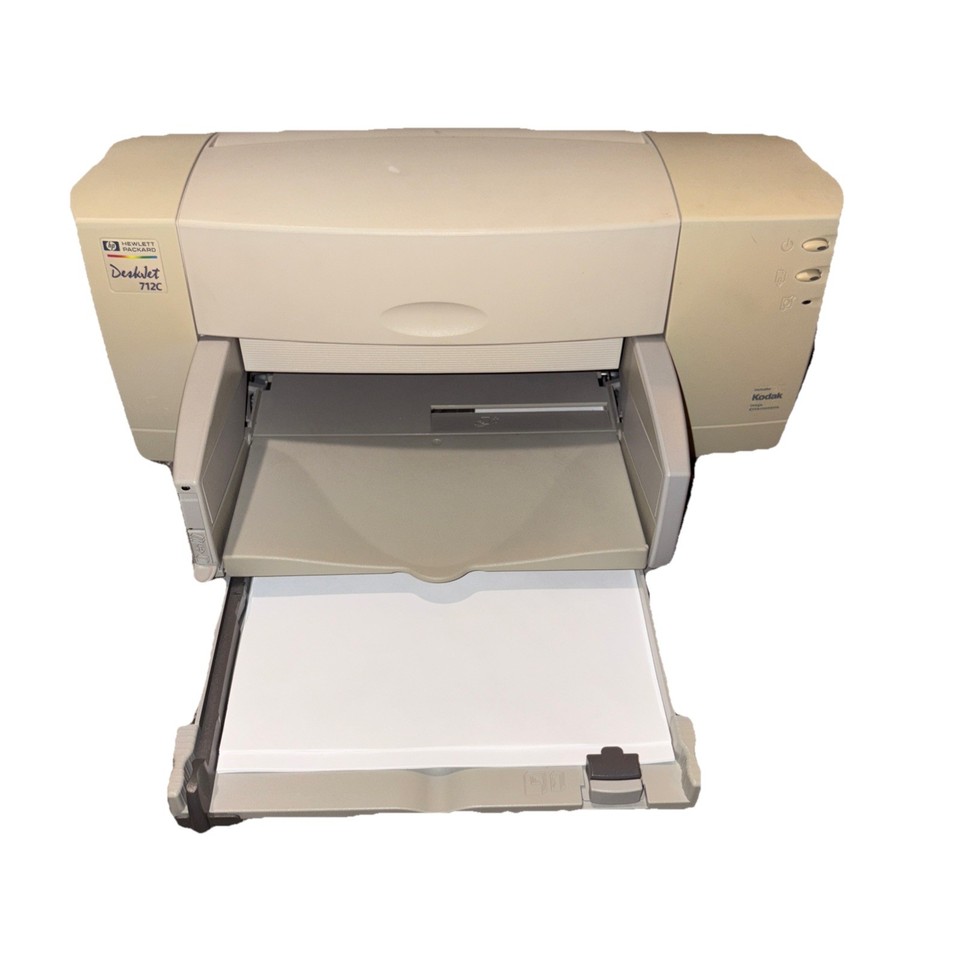 Inkjet Printer HP Deskjet 712C Hewlett Packard Standard in Beige TURNS ...