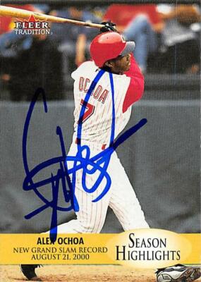 Alex Ochoa autographed baseball card (Reds) 2000 Fleer Season ...