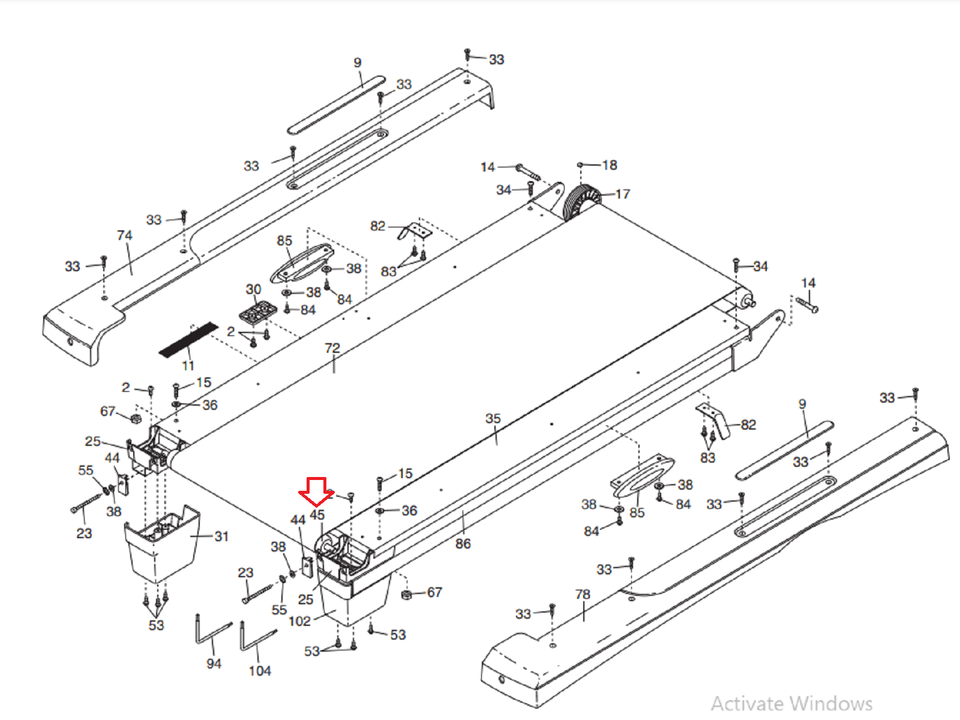 Proform Crosswalk 357E 405 E 425 425X 510i 675 Treadmill Rear Roller ...