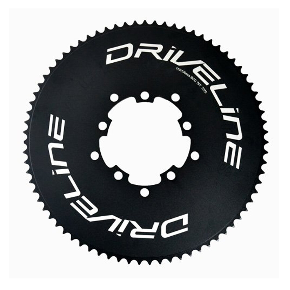 Driveline AL7075 Road Bike Bicycle TT Chainring 75T, BCD 110/130mm, Bk ...