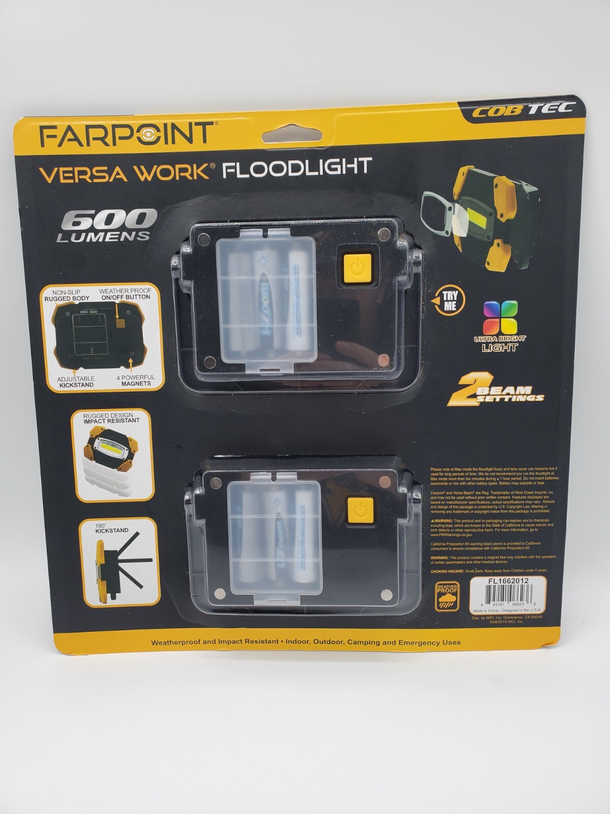 2-pack Farpoint COB Tech Versa Work Floodlight 600 Lum Handheld ...