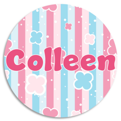 Colleen - 25 Pack Circle Stickers 3 Inch - Name Tag Water Bottle School ...