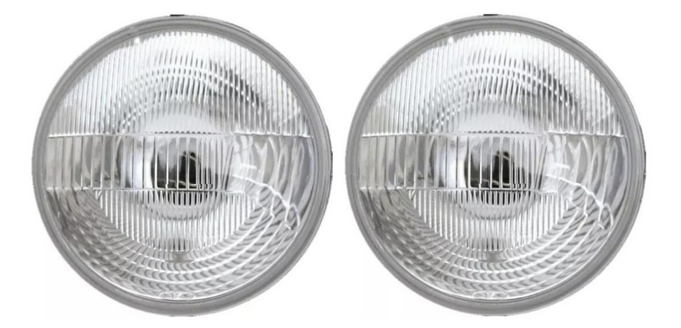 1955-1966 VW Beetle Pair Headlights w/ Trim Molding Chrome Volkswagen ...